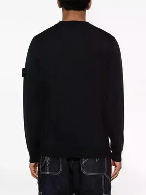 Stone Island Logo-patch Crew-neck Sweater - Blue