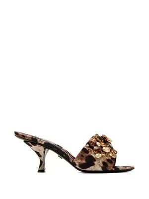 Dolce & Gabbana Leopard Print Jeweled Sandals