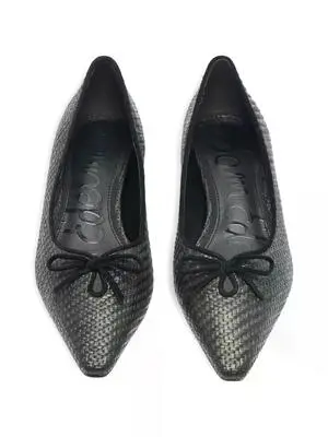 Sam Edelman Esmira Woven Ballet Flats With Bow - Black