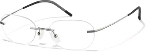 Zenni Oval Titanium Eyeglasses Frame Gray