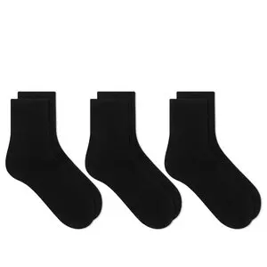 SKIMS Quarter Crew Socks 3 Pack - Onyx