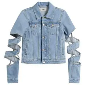 Coperni Spiral Denim Jacket - Blue Light