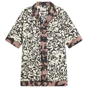 Dries Van Noten Squiggle Border Print Shirt - Black