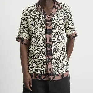 Dries Van Noten Squiggle Border Print Shirt - Black