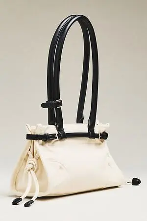 Anthropologie Greer Structured Canvas Shoulder Bag - Black