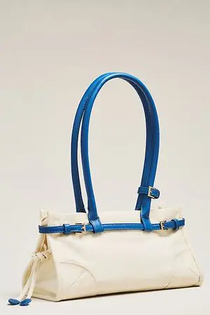 Anthropologie Greer Structured Canvas Shoulder Bag - Blue