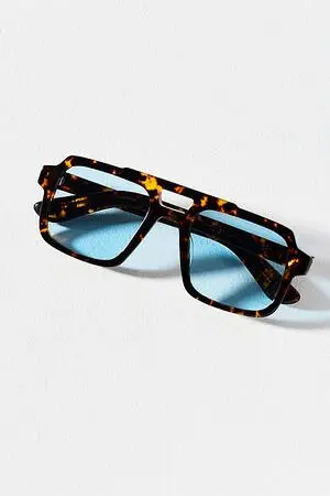 SPITFIRE Translucent Aviator Sunglasses Tortoise/blue