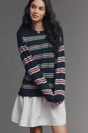 Maeve Twofer Long-sleeve Drop-waist Mini Dress