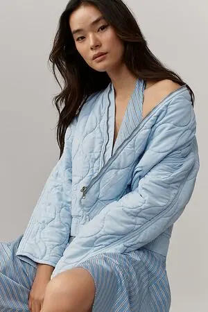 DEAR JOHN Quilted Zip-up Jacket - Sky