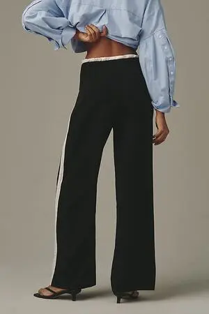Maeve Crochet Track Stripe Pant