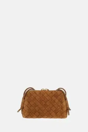 Bottega Veneta Pochette Concert Suede Clutch - Brown