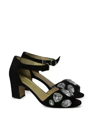 Bionda Castana Crystal-embellished Block Heel Sandals