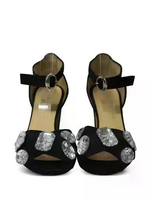 Bionda Castana Crystal-embellished Block Heel Sandals