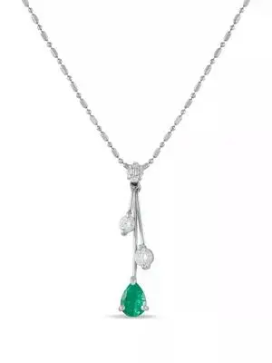 LB EXCLUSIVE Diamond And Emerald Pendant Necklace