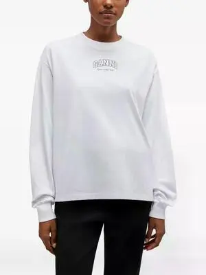 GANNI Essential Basic Long-sleeve Crewneck Top