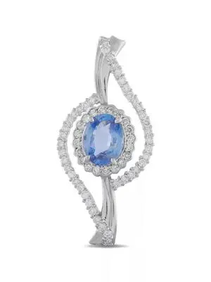 LB EXCLUSIVE Diamond And Sapphire Pendant - Silver