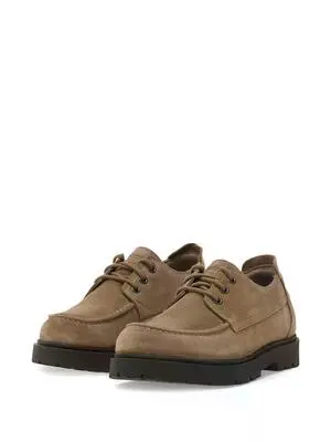 BIRKENSTOCK Moc Lace Up Suede Derby Shoes - Neutrals