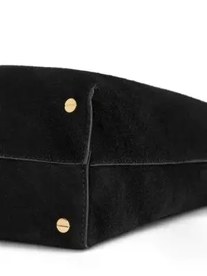TOTEME Medium Bevel Suede Shoulder Bag - Black