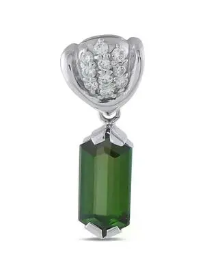 LB EXCLUSIVE Diamond And Tourmaline Pendant - Silver