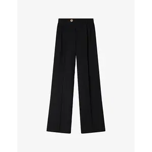 Sandro Straight Pressed-crease Wool Trousers