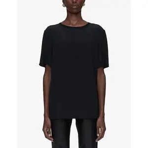 JOSEPH Rubin Short-sleeved Silk Top - Black