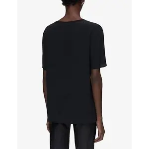 JOSEPH Rubin Short-sleeved Silk Top - Black