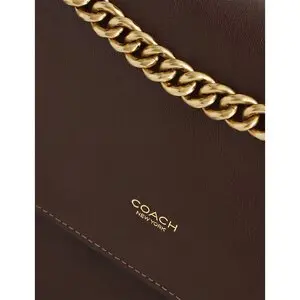 COACH Foil-logo Chain-handle Leather Shoulder Bag