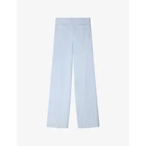 Sandro Striped Sequin-embellished Woven Trousers