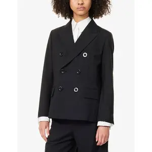 Sacai Peak-lapels Pleated Woven Jacket