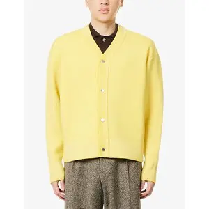 Jacquemus Doppio Knitted Merino-wool Cardigan - Yellow