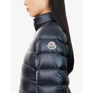 Moncler Genet Long Shell-down Coat - Navy