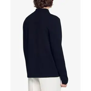 Sandro Zipped Regular-fit Stretch-knit Cardigan
