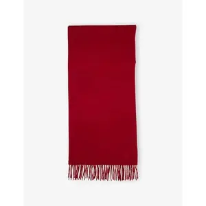 PERCIVAL Tolkein Fringed Wool Scarf - Red