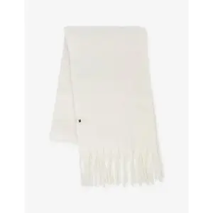 Sweaty Betty Soft Cloud Wool-blend Tassel Scarf - Lily White