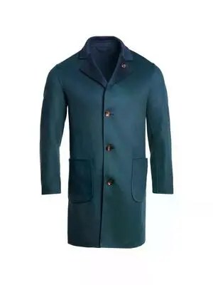 Kiton Reversible Cashmere Overcoat - Blue