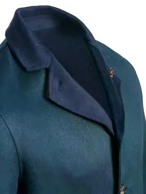 Kiton Reversible Cashmere Overcoat - Blue