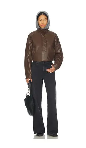 Superdown Kona Faux Leather Bomber