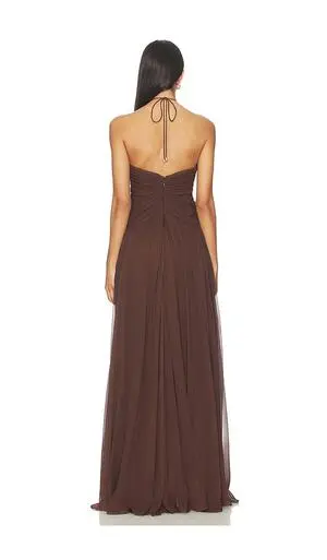 Cult Gaia Strapless Draped Maxi Dress - Java