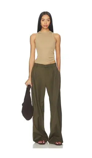 AYA MUSE Jersey High Neck Tank - Khaki