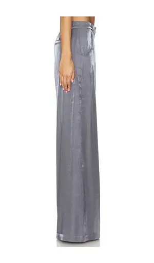 Amanda Uprichard Saddler Metallic Twill Pants - Slate