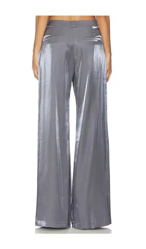 Amanda Uprichard Saddler Metallic Twill Pants - Slate