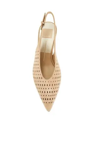 Dolce Vita Alenna Perforated Suede Slingback Kitten Heels