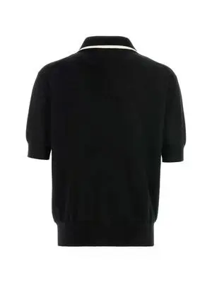 JIL SANDER Contrast-collar Polo Shirt - Black