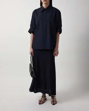 JIL SANDER Cotton Poplin Shirt - Navy