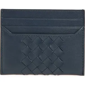 Bottega Veneta Piccolo Intrecciato Leather Card Case - Neptune