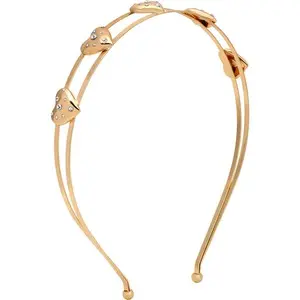 Ettika Love Embellished Heart Headband - Gold