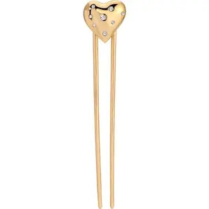Ettika Love Heart Embellished Hairpin - Gold
