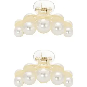Ettika Faux Pearl Claw Clip Set - Gold