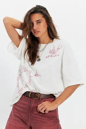 RAGABOND More Amore Embroide Tee - Ivory Combo