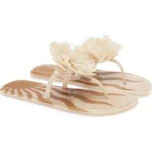 Farm Rio Floral Appliqué Jelly Flip Flop - Est Sol Localizado
